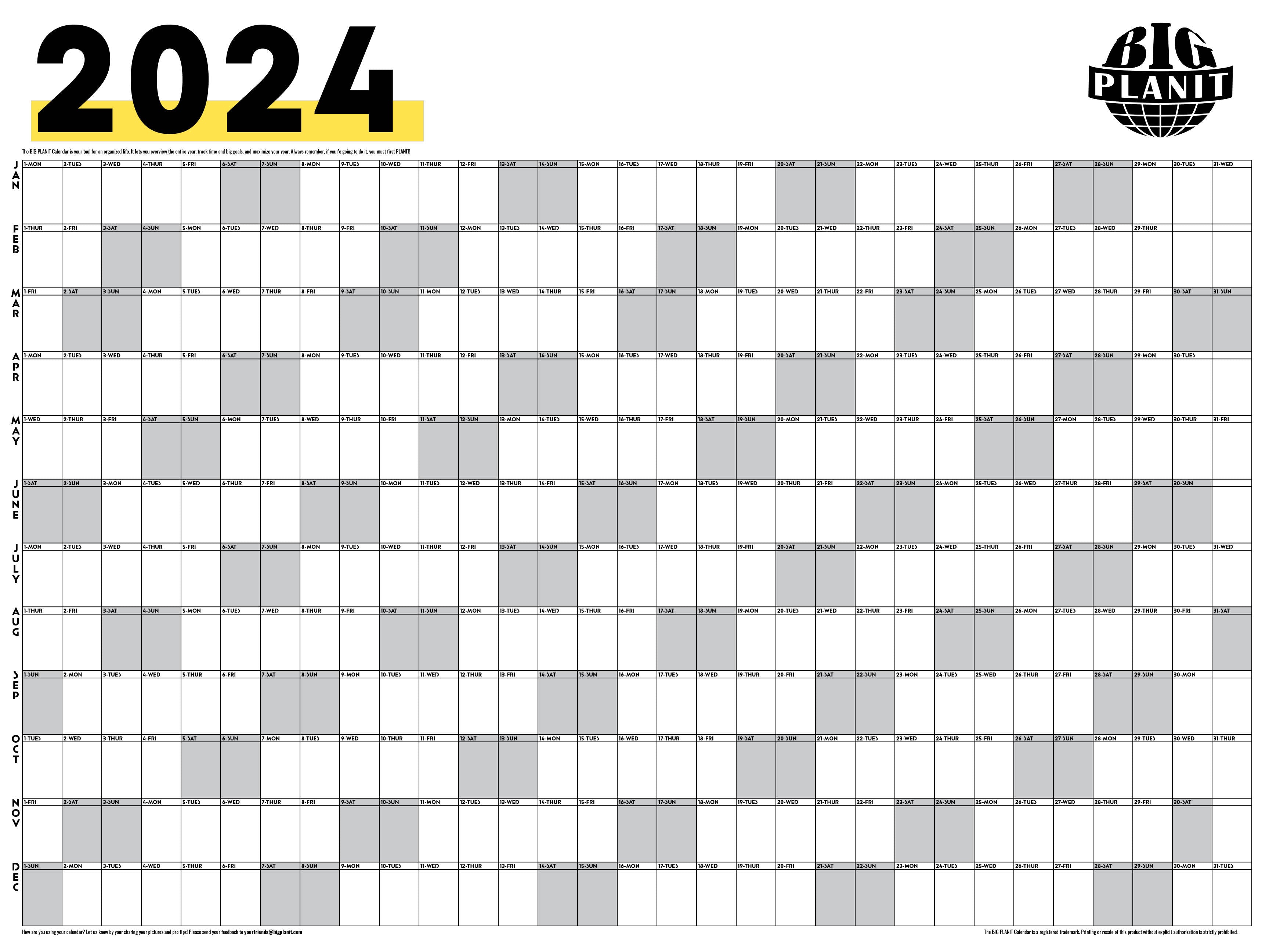 BIG PLANIT CALENDARS